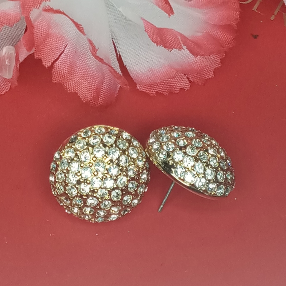 Jewelry | Blinged Out Round Earrings | Poshmark